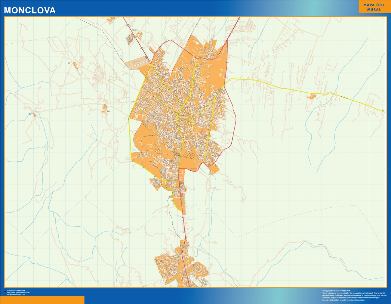 Mapa Monclova en Mexico plastificado | Mapas murales México, USA y ...